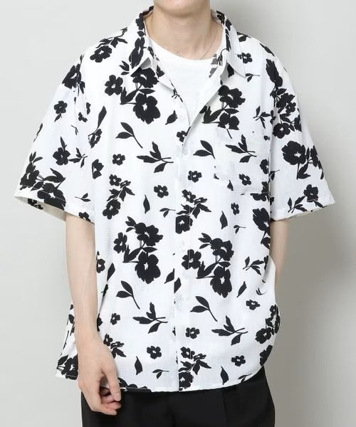 MEN'S BLACK ROSE HALF SLEEVE SHIRT – ALAND USA