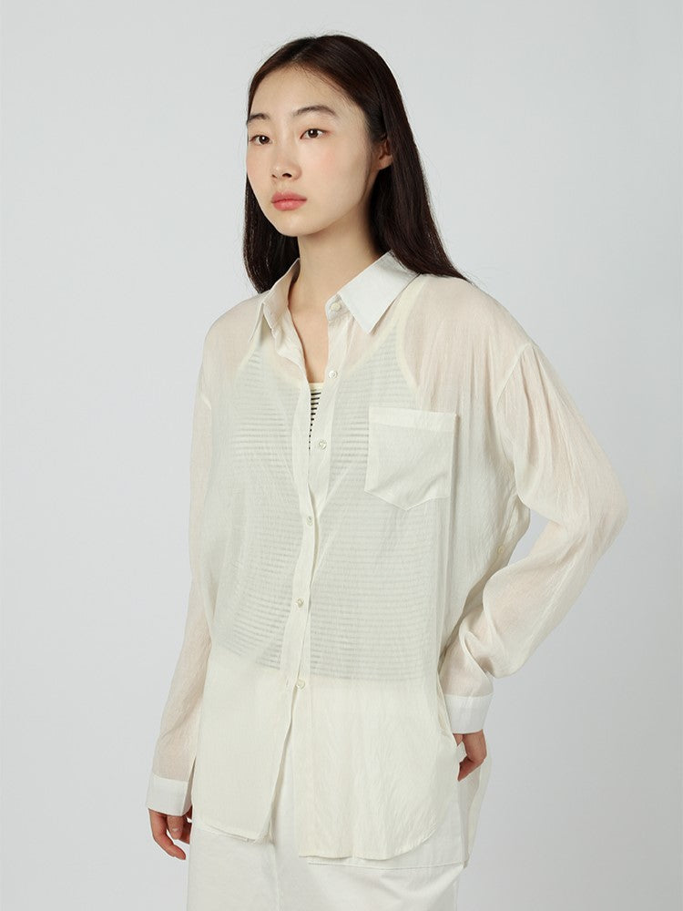 NATURAL SEE-THROUGH SHIRT – ALAND USA