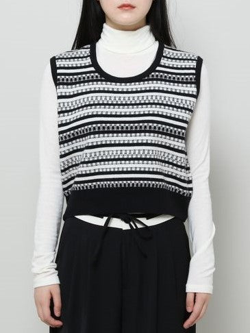 UNIQUE PATTERN KNIT VEST – ALAND USA